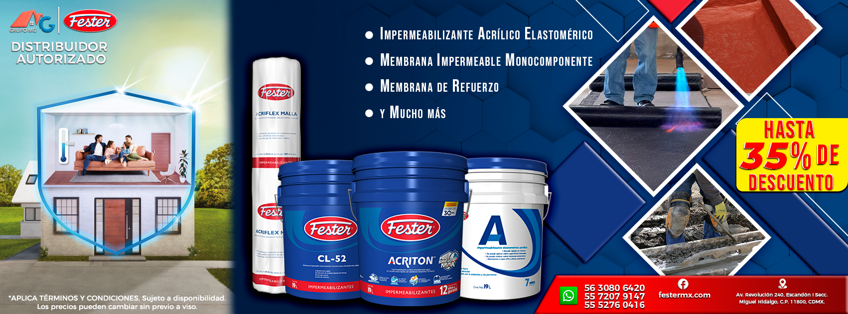 Fester Impermeabilizantes Mayoreo | Descuentos al 56 3080 6420
